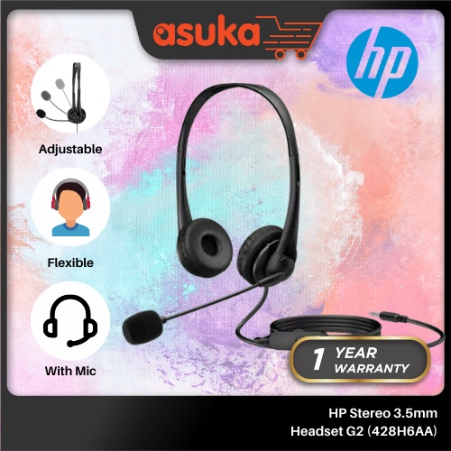 (Genuine) HP Boom Mic 150 On-Ear Headset with Mic - 3.5mm Jack (2EM62AA ...