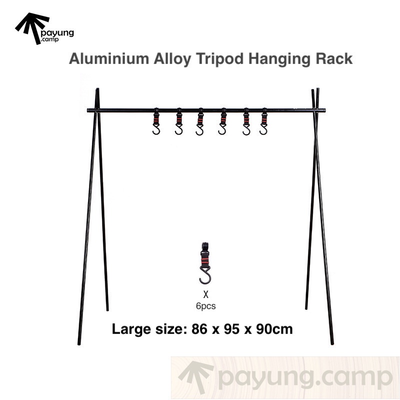 PAYUNG.CAMP Camping Triangle Hanging Rack Hanger Tripod Shelf Stand ...