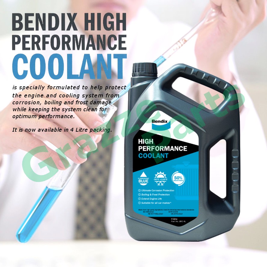 (4 Litre) Bendix High Performance Coolant is a pre-mixed Organic Acid ...