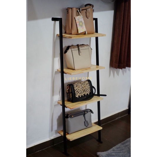 KAYU Aesthetic Bag Rack/Multi-purpose Shelf in 4 layers of Dutch Teak ...