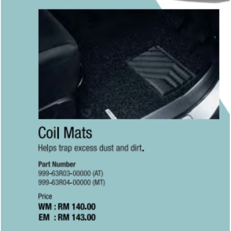 Perodua original Axia 2020-2022 gear up coil mat | Shopee Malaysia