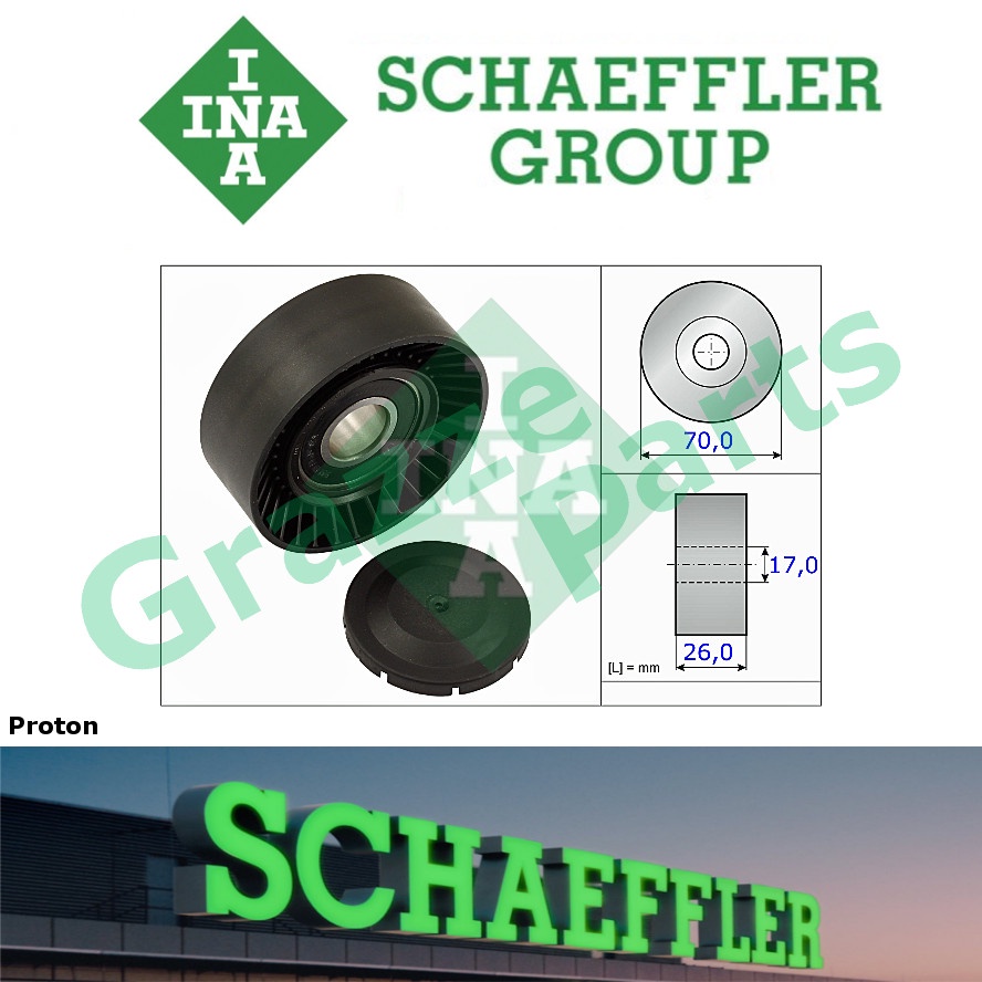 INA Schaeffler Fan Belt Tensioner Pulley Idler Bearing 531089110 Proton ...