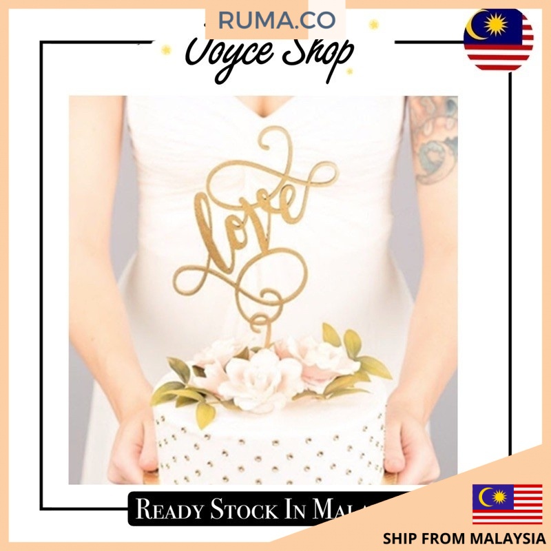 Acrylic Love Cake Decoration Topper | Shopee Malaysia