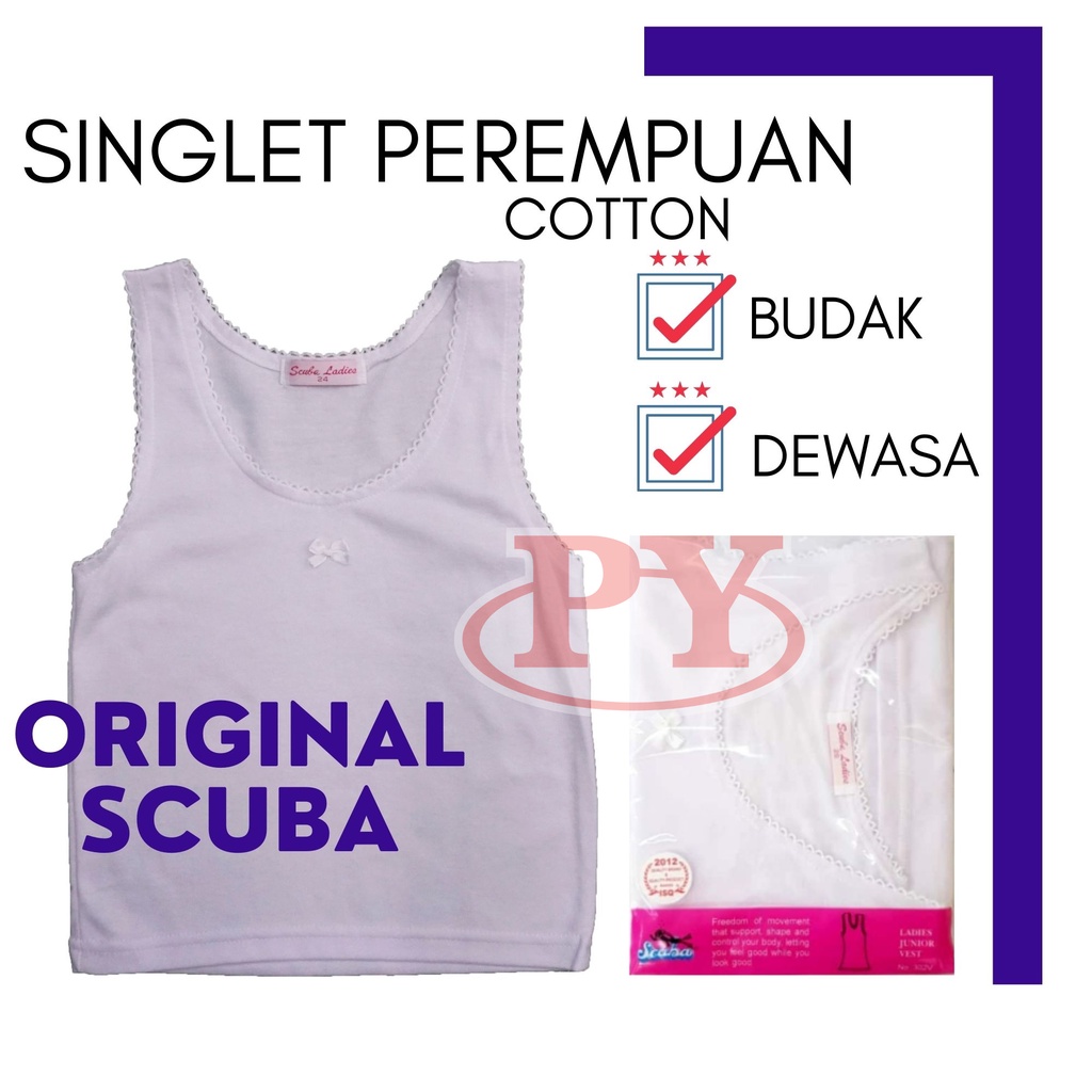 P001 - ORIGINAL SINGLET PUTIH PEREMPUAN - SINGLET SCUBA PEREMPUAN ...
