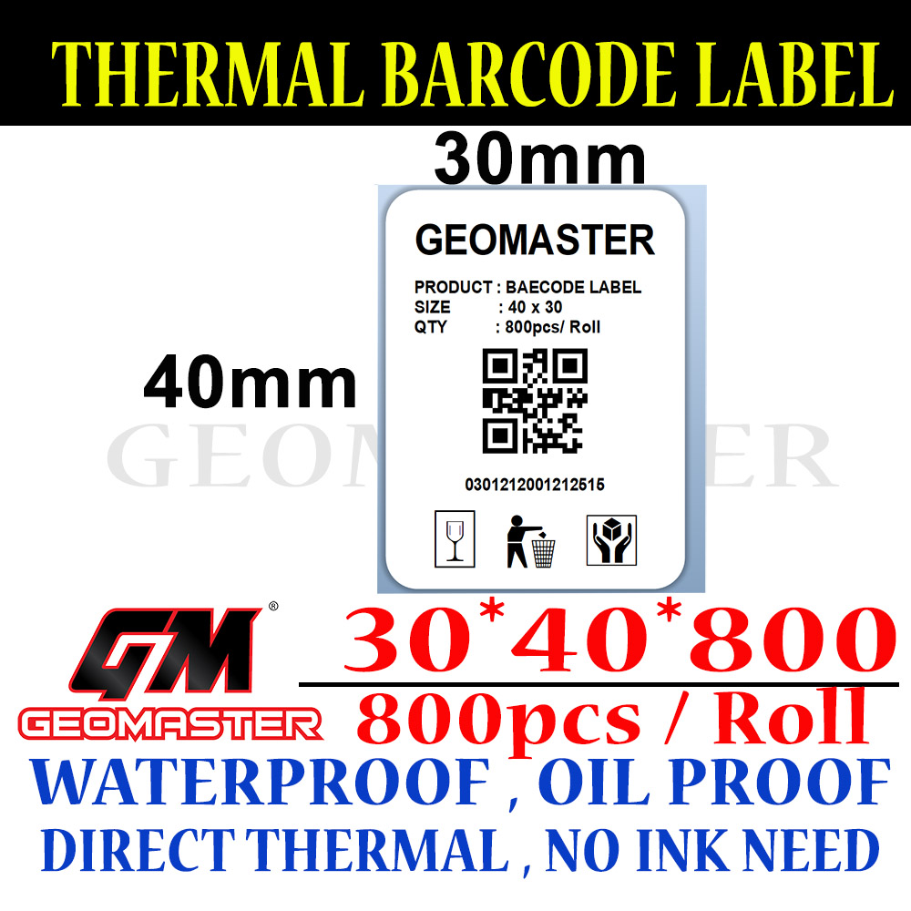 30 x 40 mm Barcode Sticker Thermal Price Label Product Label Sticker ...
