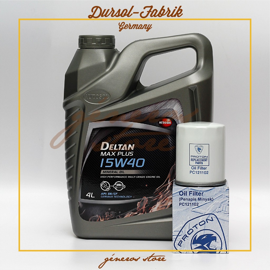 MINYAK HITAM AUTOSOL DELTAN ENGINE OIL 15W40 (4L) WITH OIL FILTER ...