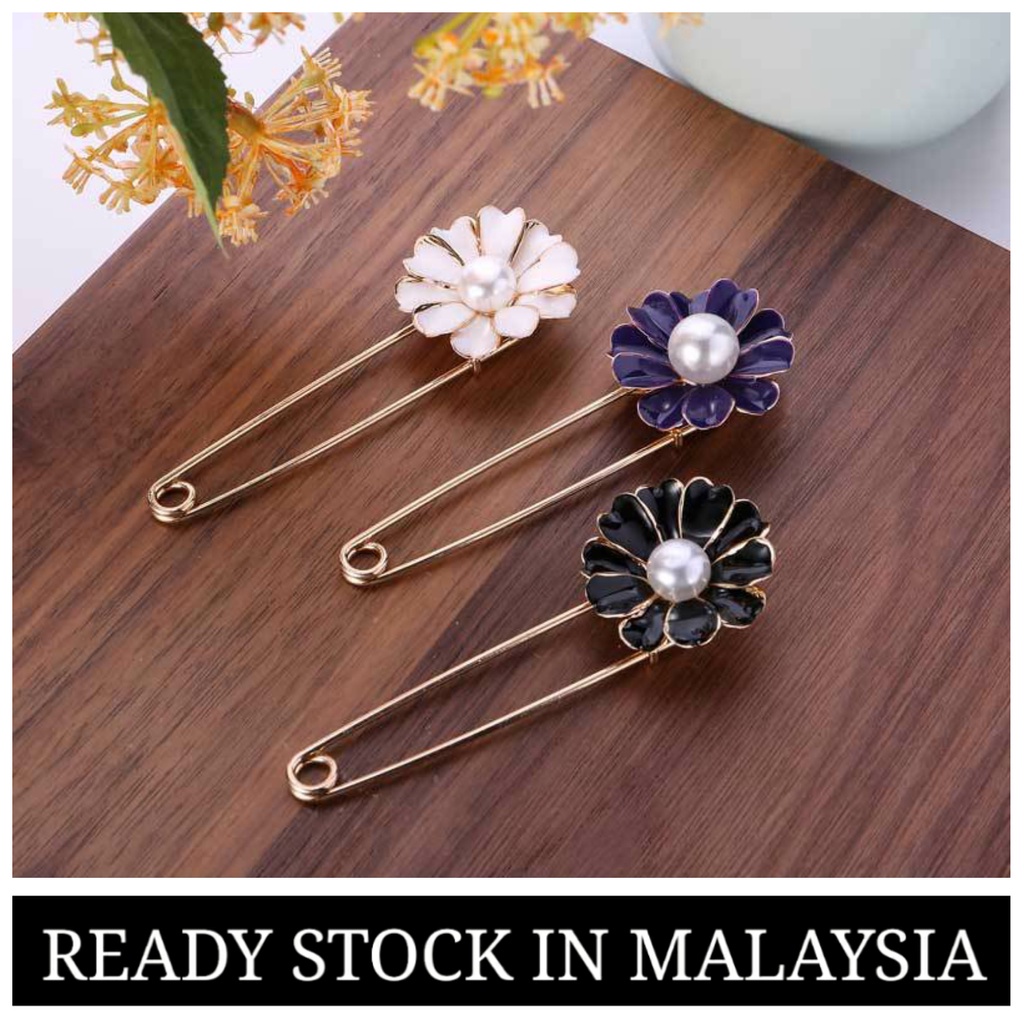 Korean Flower Brooch Pin Brooch Tudung Brooch Muslimah Hijab Pin ...