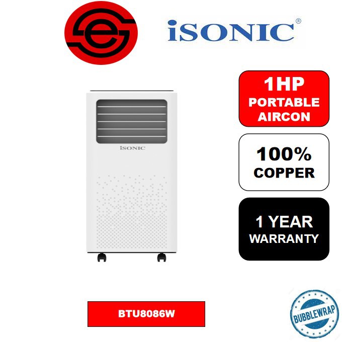 ISONIC 1HP PORTABLE AIRCON R32/REMOTE/TOUCH CONTROL IAC-PA10CX | Shopee ...