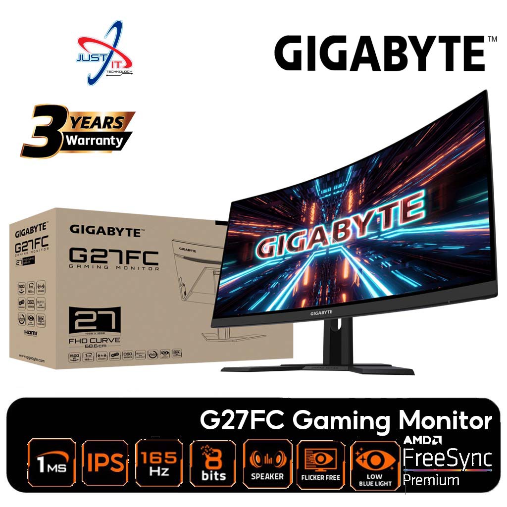 Gigabyte (G27FC / G27FC-A) 27" FHD 165Hz 1Ms Curve Gaming Monitor ...