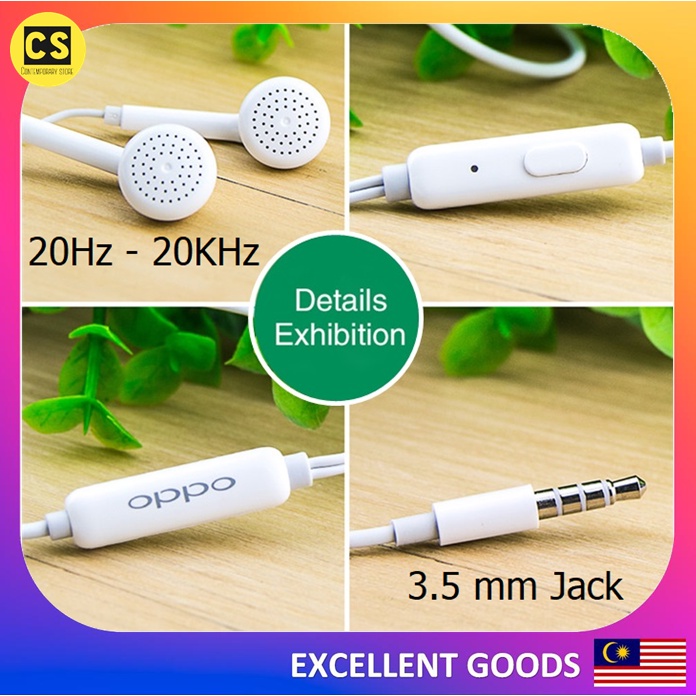 OPPO Earphones MH133 Headsets With Microphone 3.5mm In-Ear Wired ...