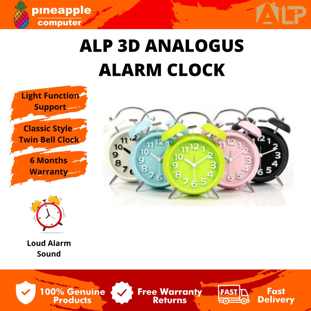 ALP 3D Analogue Alarm Clock | Shopee Malaysia