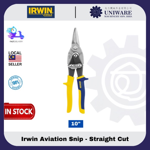 🔥100% ORIGINAL🔥 IRWIN 10" Aviation Snips Cutter - Straight Cut & Wide ...