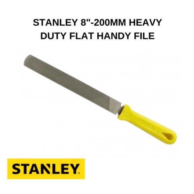 STANLEY 8" - 200MM HEAVY DUTY FLAT HANDY FILE C/W PVC HANDLE (22-078H ...
