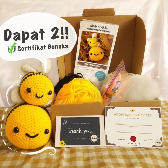 Diy Crochet Bee Amigurumi Kit / Do It Yourself Bee Knitting Doll Set ...