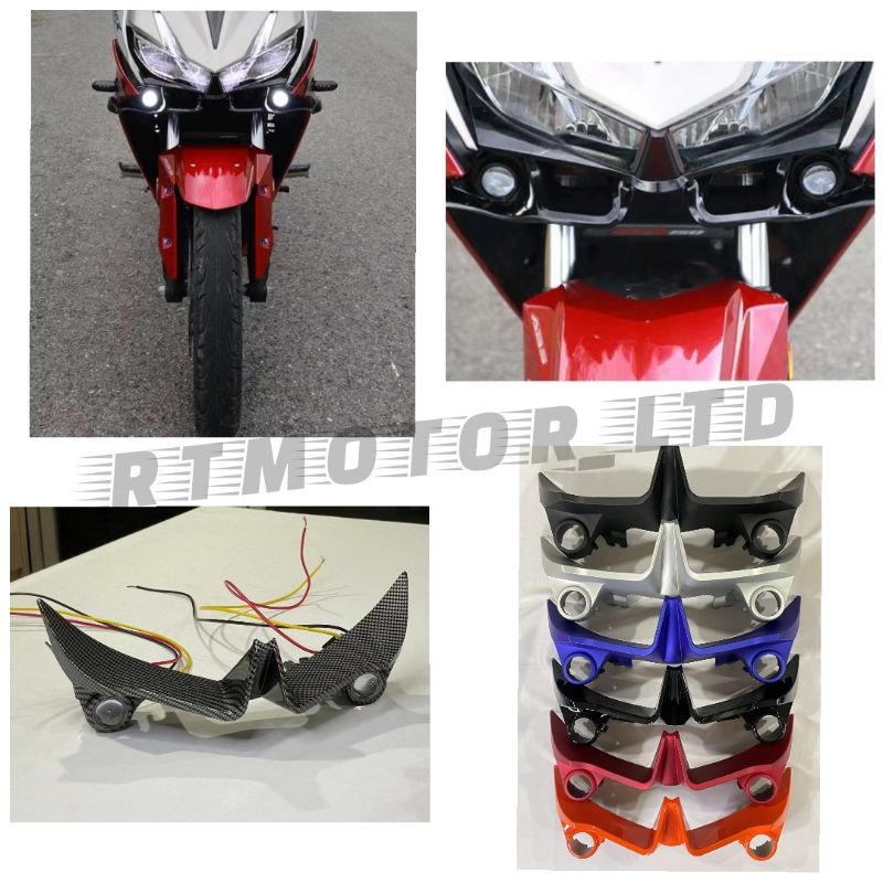 HONDA RSX150 FRONT AERODYNAMIC WINGLET WITH SPOT LIGHT LED RSX WINNER-X ...