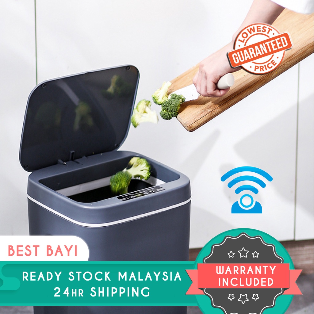 Touchless Smart Rubbish Bin [12L / 16L] Motion Sensor Automatic Kick ...