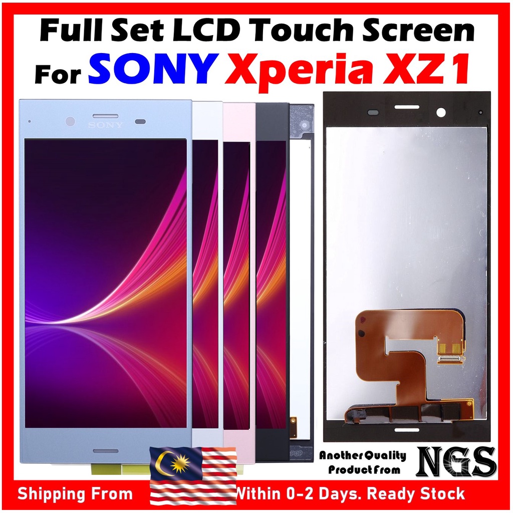 ORl NGS Brand Full Set LCD Touch Screen Compatible With SONY Xperia XZ1 F8342 G8341 with Opening ...