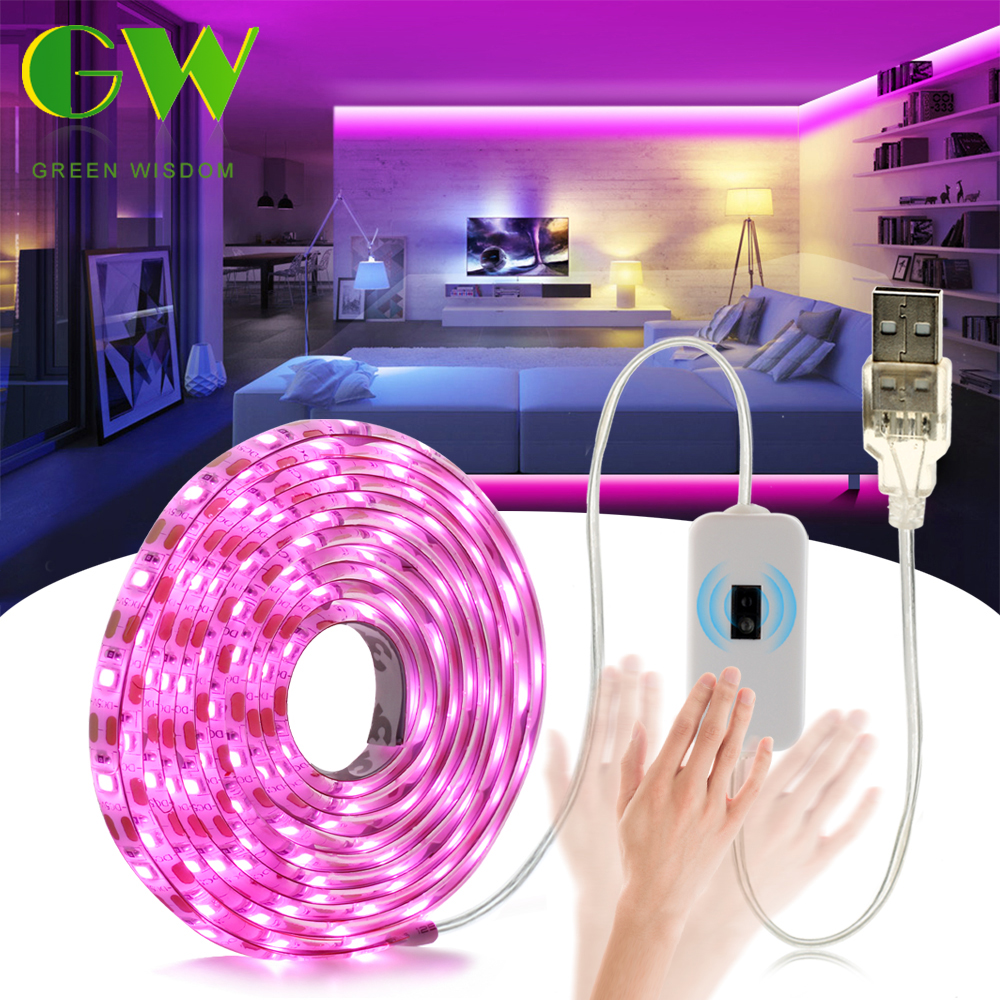 5V 2835 USB LED Strip Light Touch Switch / Hand Wave Sensor Smart ...
