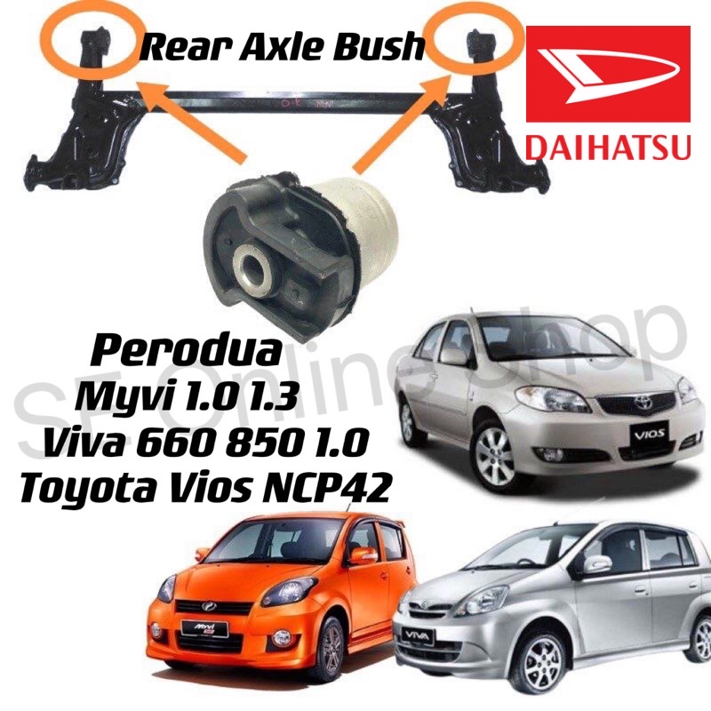 DAIHATSU Rear Axle Arm Bush Perodua Myvi Old 1.0,1.3,Viva 660,850,1.0 ...