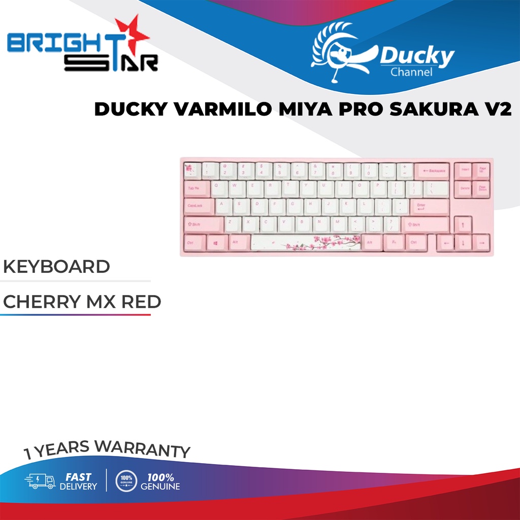 Ducky Varmilo Miya Pro Sakura V2 Cherry MX Red Keyboard | Shopee Malaysia