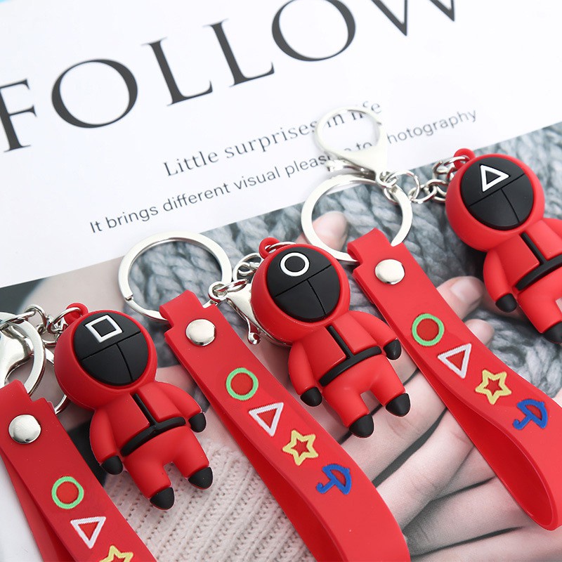 (READY STOCK)SQUID GAME KEYCHAINS KOREA 3D CUTE SOFT 鱿鱼游戏钥匙圈 | Shopee ...