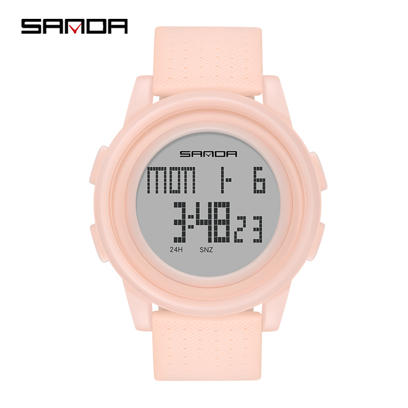 SANDA Ultra-thin Waterproof Women Watch Digital Sports Women Watch ...