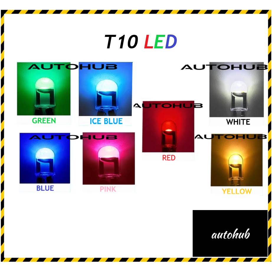 T10 Led Bulb T10 Mentol Lampu Number Plate White Yellow Blue Ice Blue ...