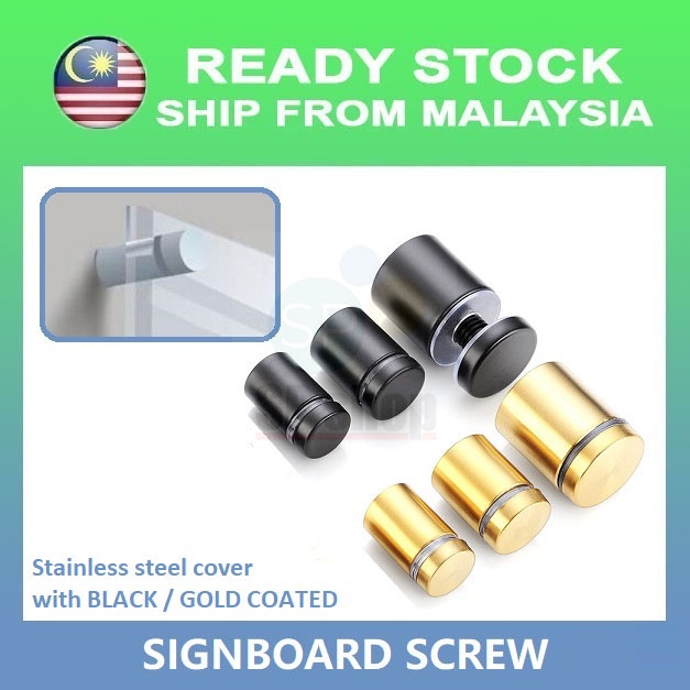 Advertising Signboard Screw Black Gold Coated Mirror Screw Acrylic ...