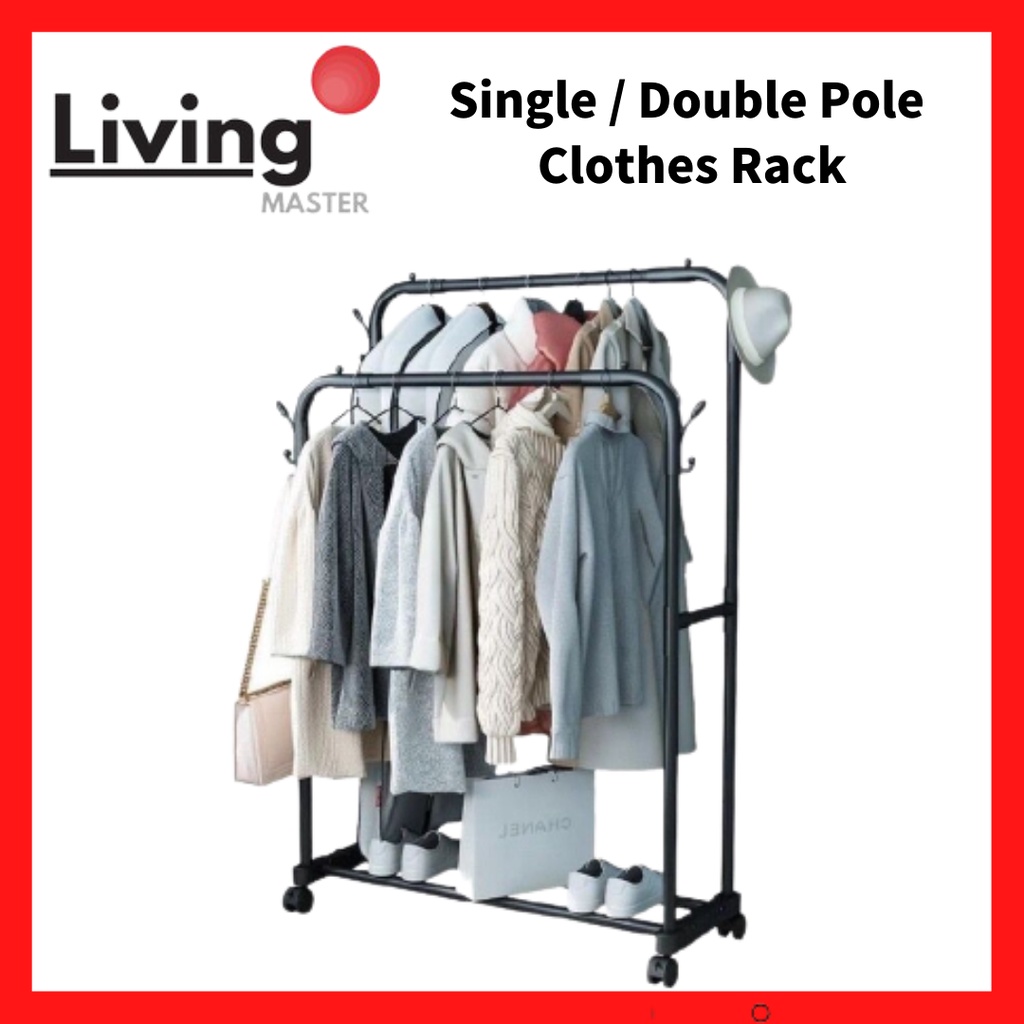 Clothes Rack Single / Double Pole Clothes Rack Double Pole Clothes Rack ...