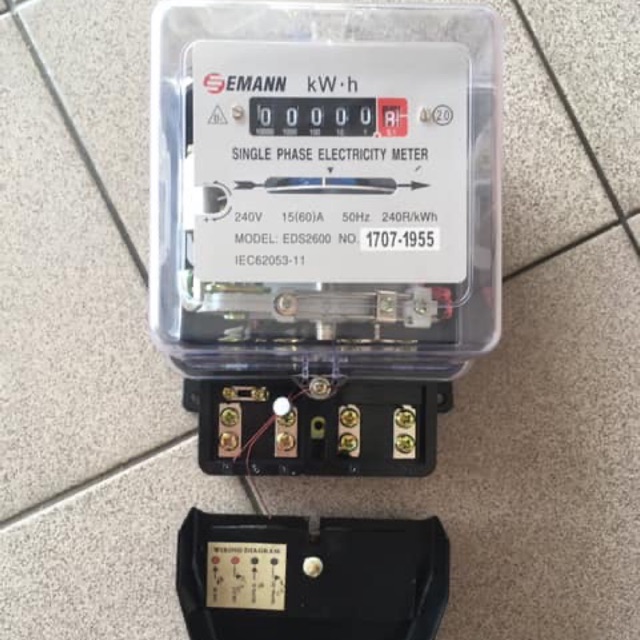 Emann EDS2600 15 60A Single Phase Electricity KWH Meter Black (Analogue) | Shopee Malaysia