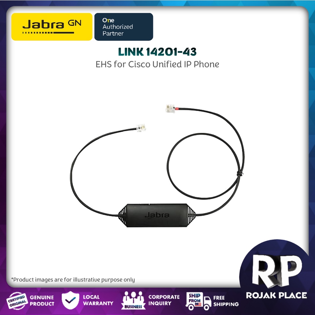 Jabra Link 14201-43 EHS Electronic Hook Switch EHS Solution for Cisco Desk IP Phone Series ...