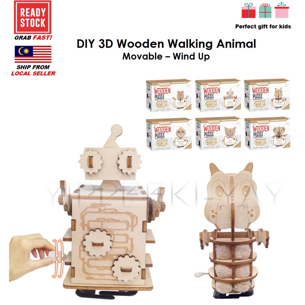 YippeeKiYay DIY 3D Wooden Automated Walking Animal Toy | Shopee Malaysia