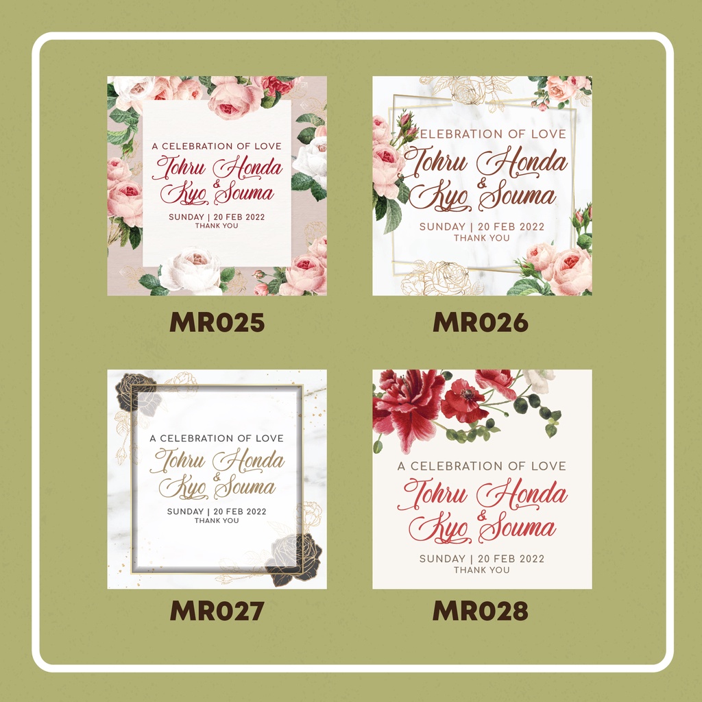 100 pcs Sticker Square Doorgift Thank You Wedding Kahwin Aqiqah ...
