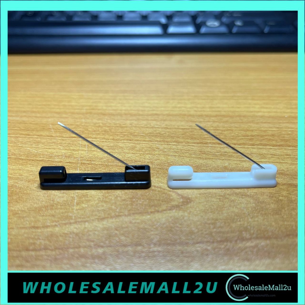 ( 37mm x 7mm ) WHITE and BLACK Name Tag Pin Stainless Steel Pin For ...