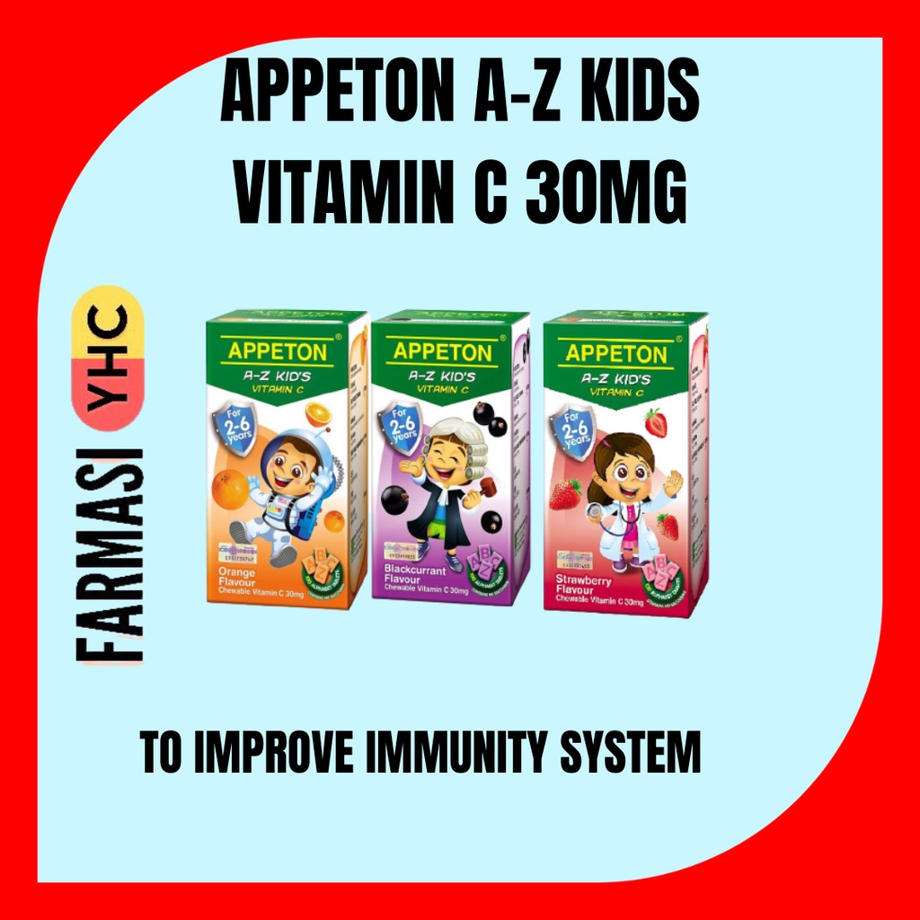 APPETON A-Z (2-6years) KIDS VITAMIN C 30MG IMPROVE IMMUNE SYSTEM ...