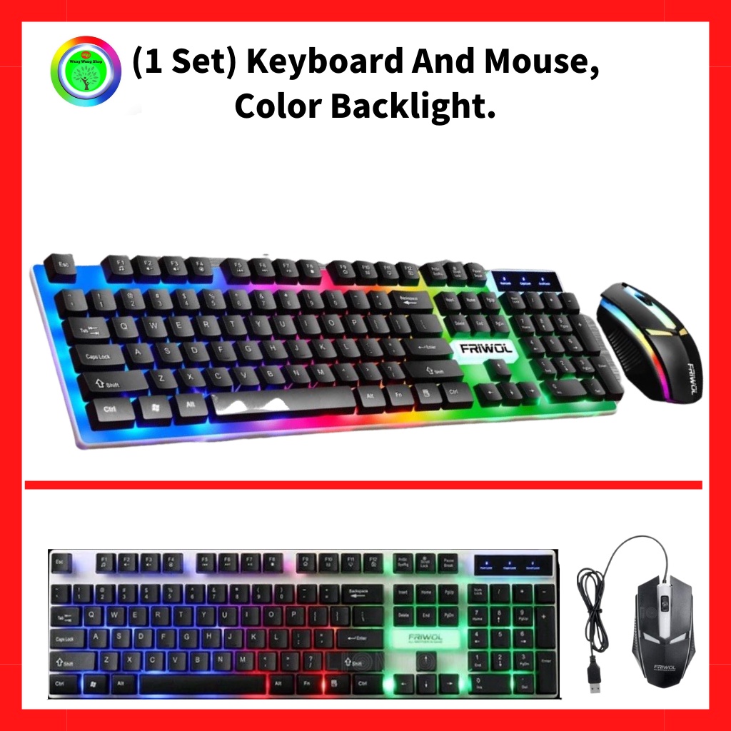 (1 Set) Keyboard And Mice, Color Backlight. | Shopee Malaysia