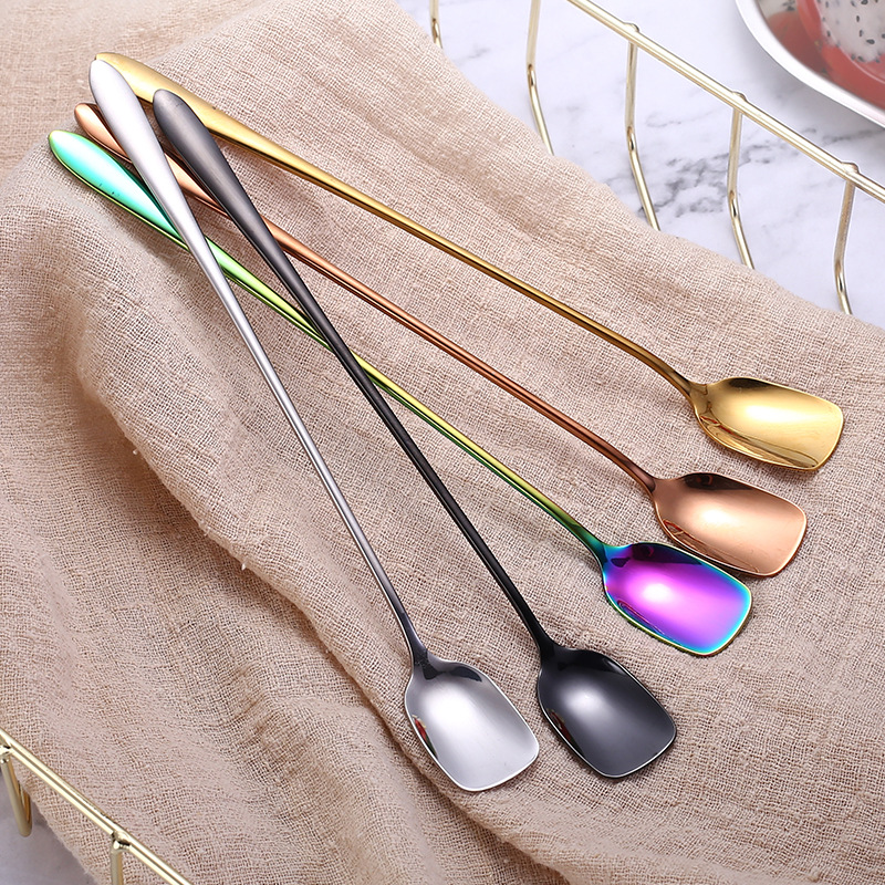 304Stainless Steel Mixing Spoon Creative Square bing shao Shovel Head ...