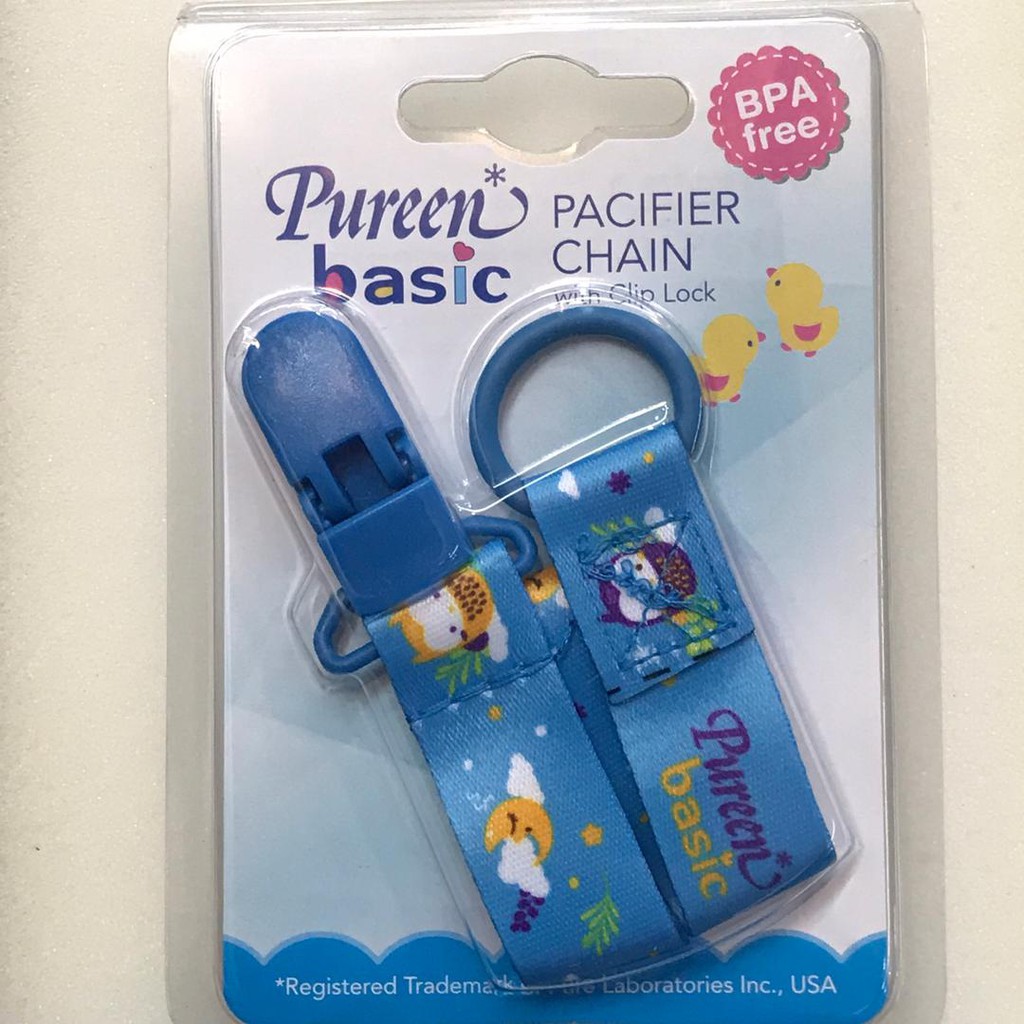 Pureen Basic Pacifier Chain with Clip Lock / Tali Puting | Shopee Malaysia