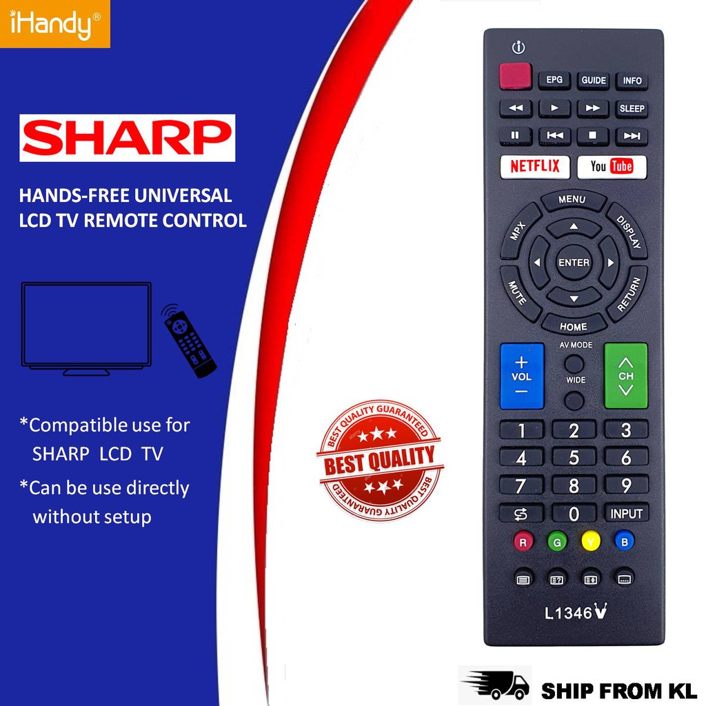[ SHARP ] Compatible for Sharp LED LCD Netflix Youtube Smart TV Remote ...