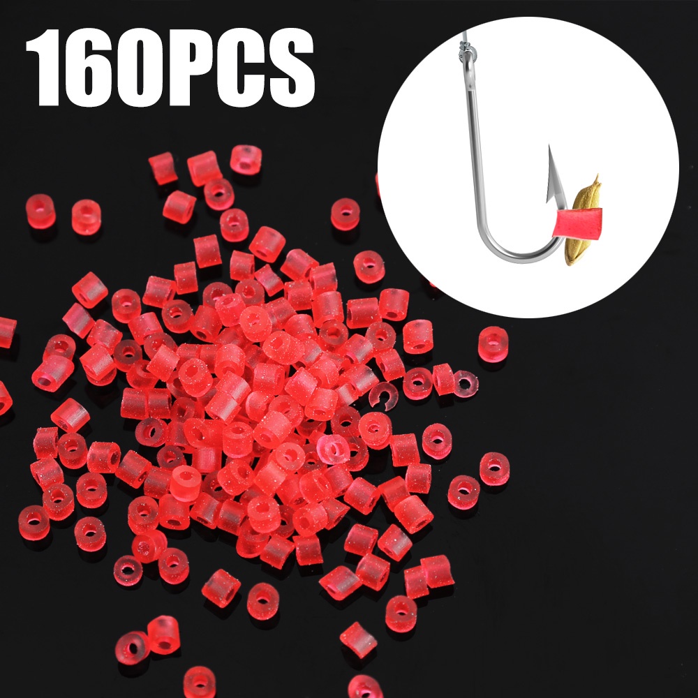 160pcs/pack Red Fishing Tackle Rubber Band/ Artificial Bloodworm Bait ...