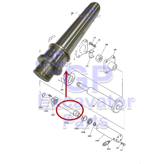 UH025-7 HYDRAULIC EXCAVATOR TRACK ADJUSTER PISTON (3024800) | Shopee ...