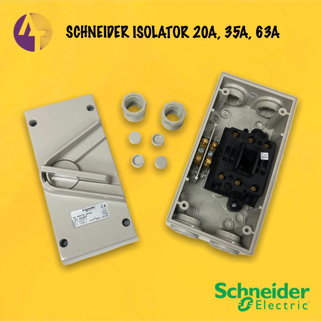 Schneider WHT35 Isolator Switch 3 Poles 20A, 35A & 60A | Shopee Malaysia