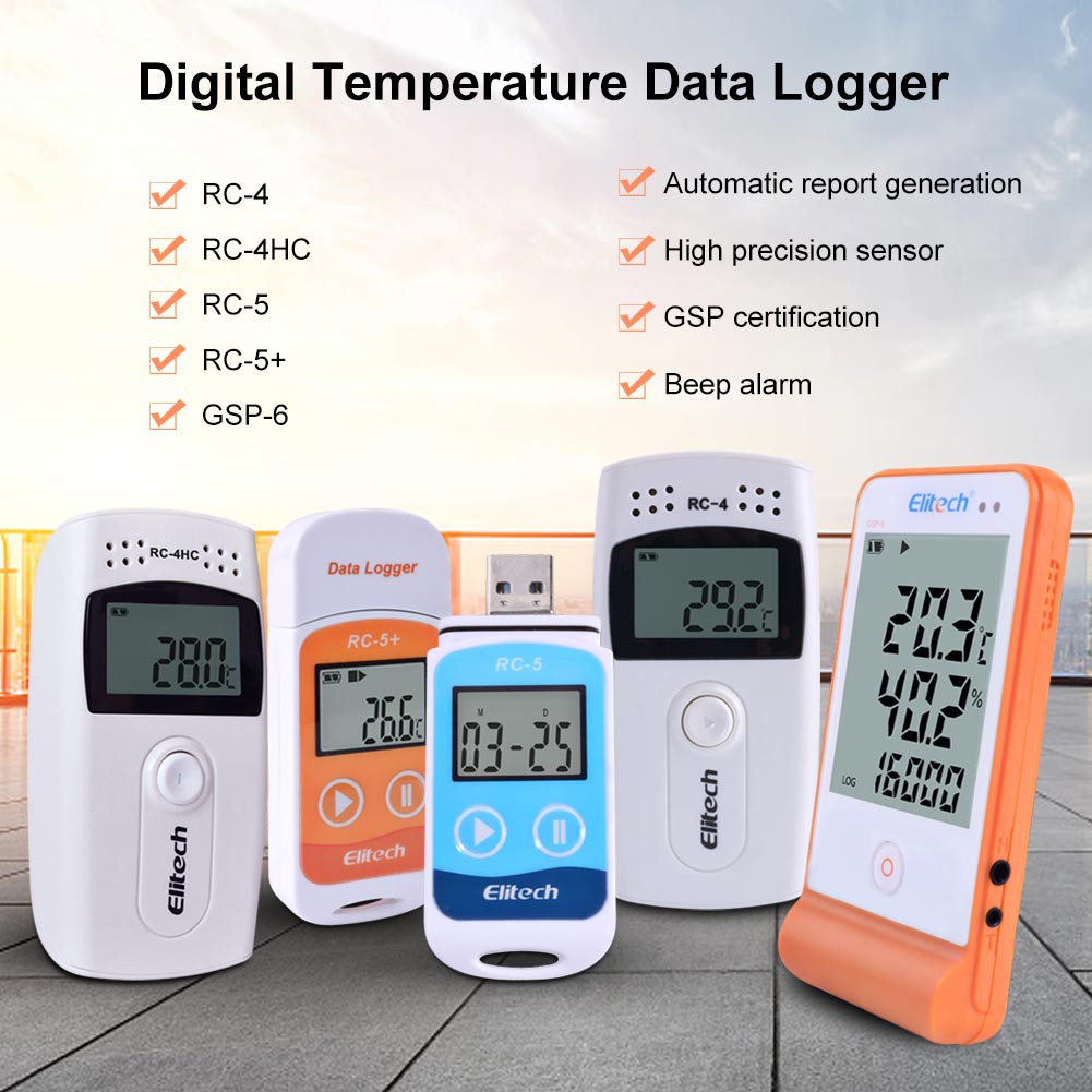 YIERYI Portable RC-4/4HC/5/5+/GSP-6 Temperature Humidity Data Logger ...