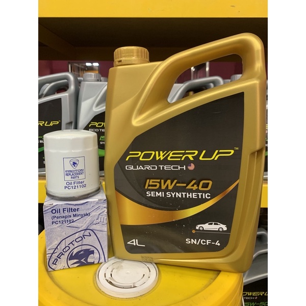 FREE OIL FILTER PROTON POWER UP SEMI SYNTHETIC 15w40 | Shopee Malaysia