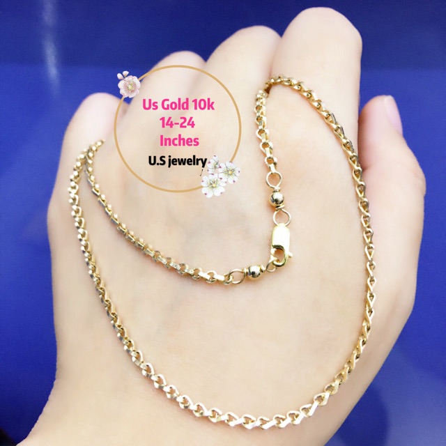 US Gold 10K Chain (14"-24") | Shopee Malaysia