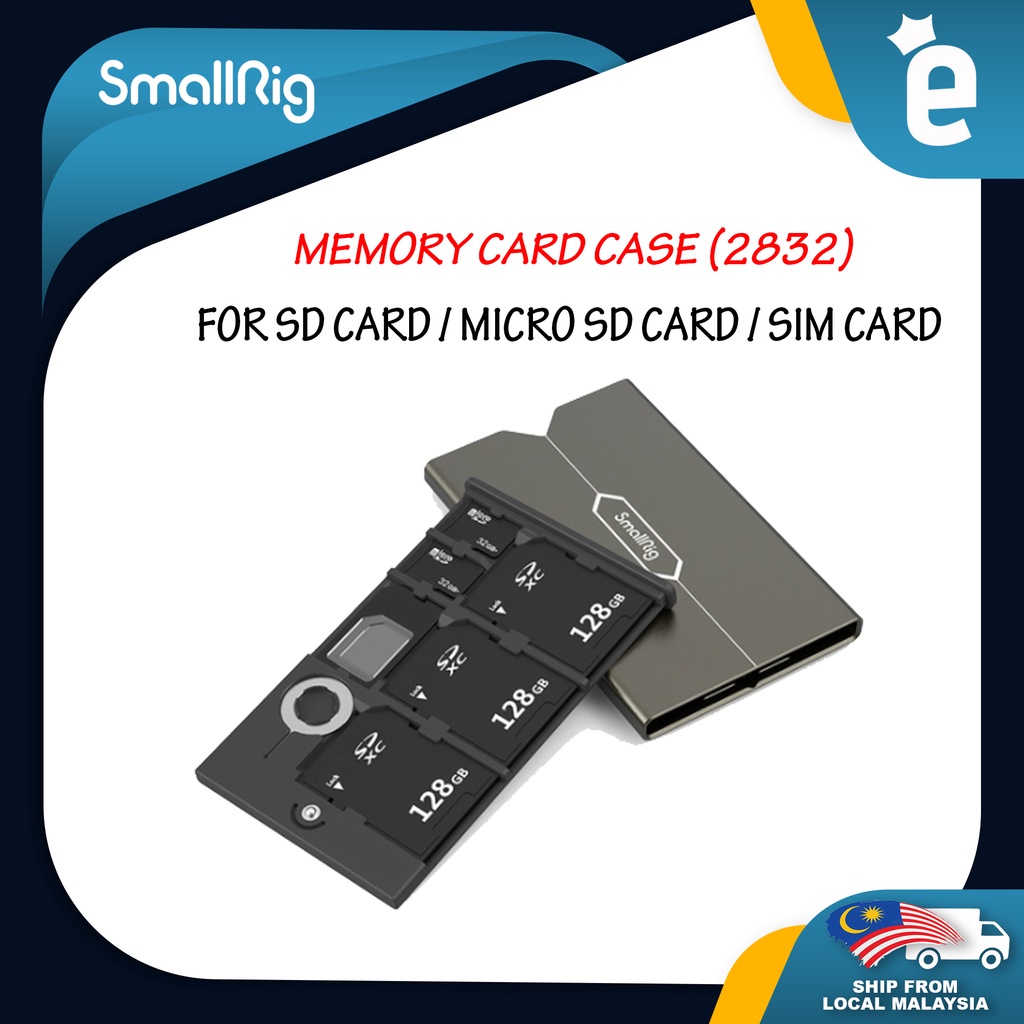 SmallRig 2832 SD Card / Micro SD Card /SIM Memory Card Case With SIM ...