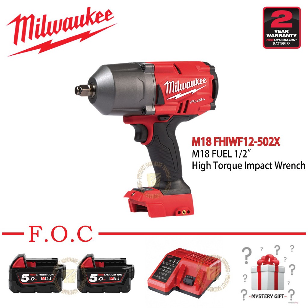 Milwaukee M18 FHIWF12-502X M18 FUEL 1/2" High Torque Impact Wrench | Shopee Malaysia