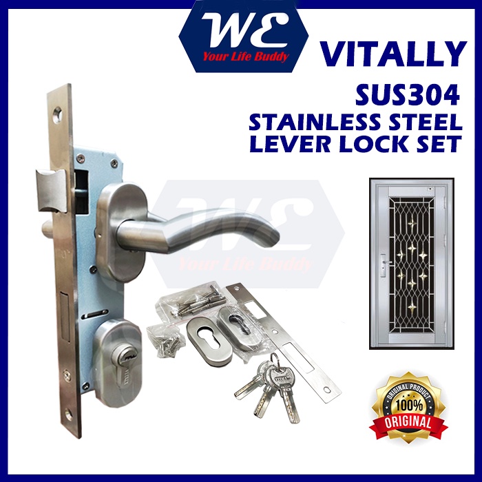 Vitaly Heavy Duty Stainless Steel SUS304 Door Lever Handle Wooden Door ...