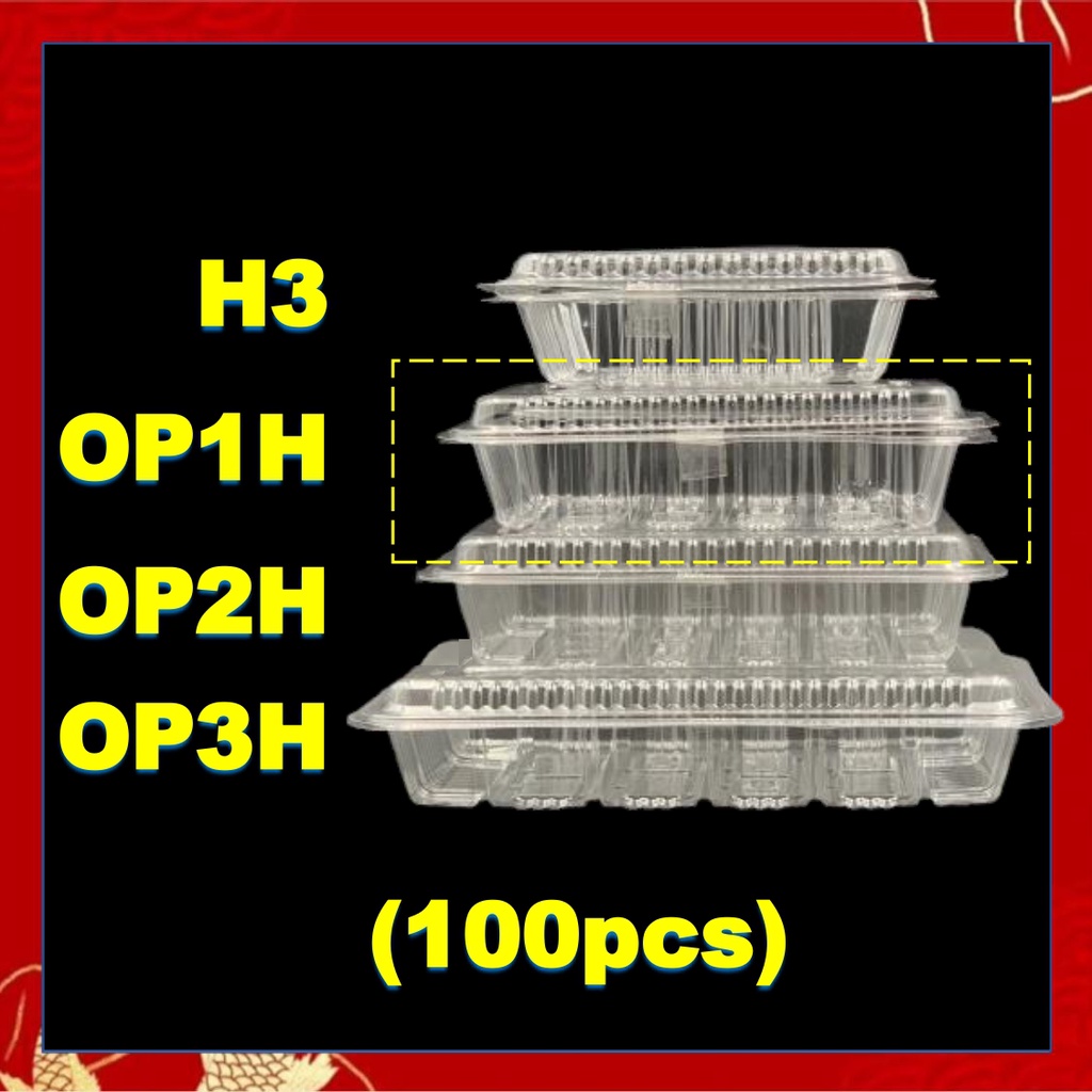 BENXON OP1H Plastic Tray [ 100pcs± ] Bakery Disposable Plastic Clear ...