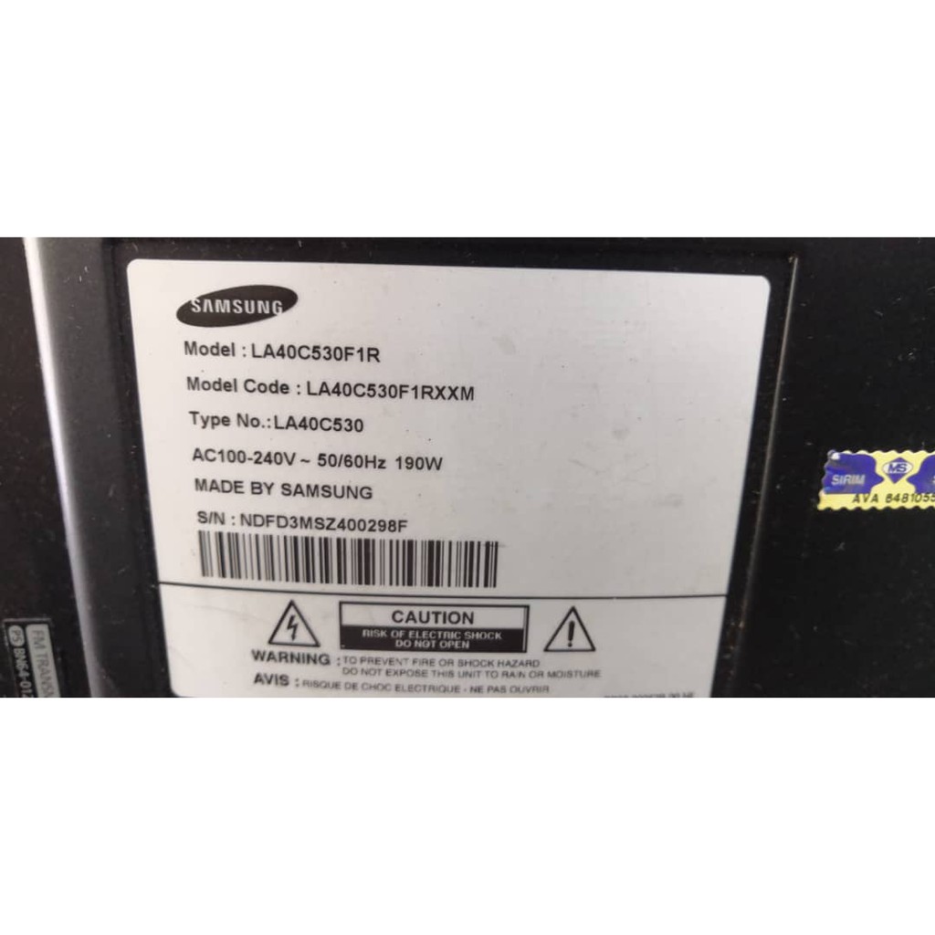 LA40C530F1R Samsung 40" Mainboard / Powerboard | Shopee Malaysia